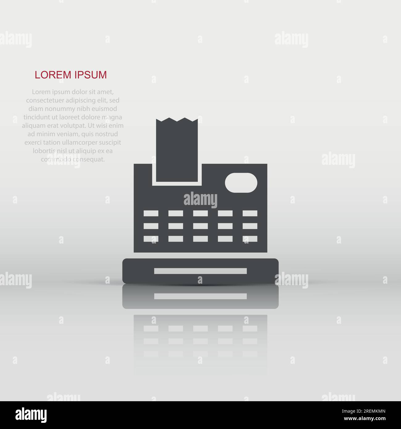 Cash register icon in flat style. Check machine vector illustration on ...