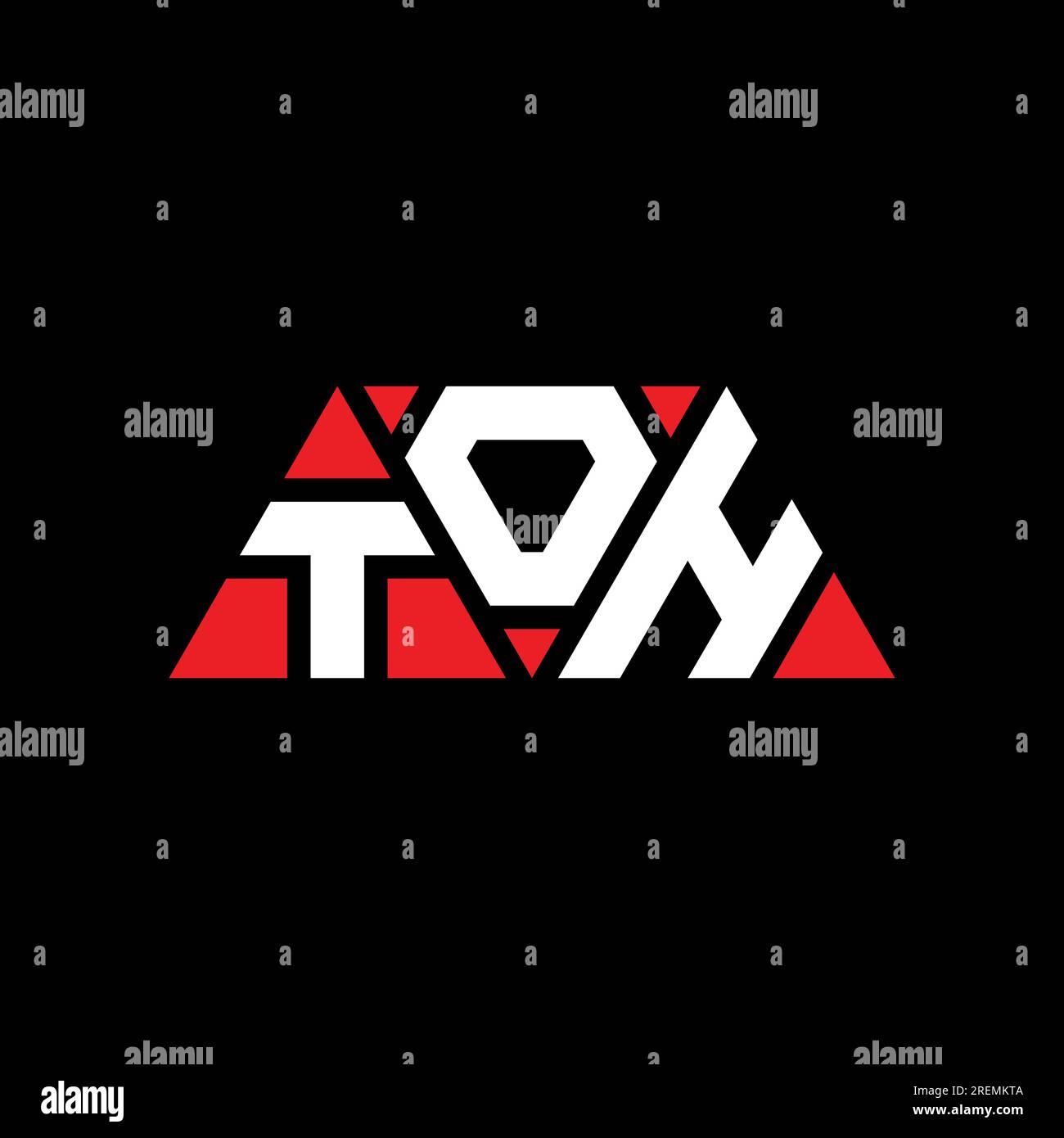 TOH triangle letter logo design with triangle shape. TOH triangle logo ...