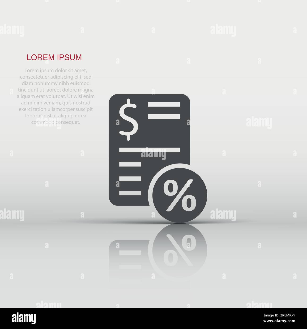 Tax payment icon in flat style. Budget invoice vector illustration on ...