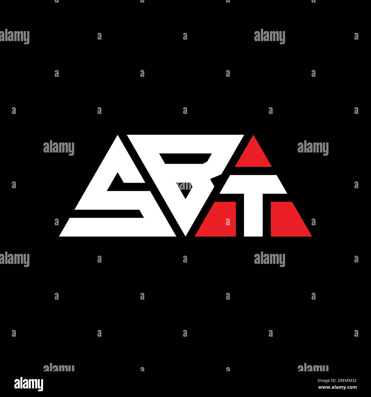 SBT triangle letter logo design with triangle shape. SBT triangle logo ...