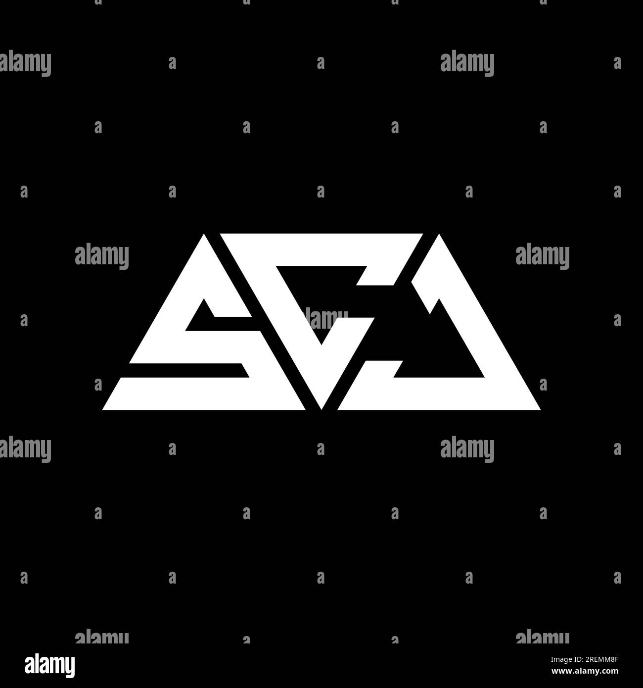 SCJ triangle letter logo design with triangle shape. SCJ triangle logo ...