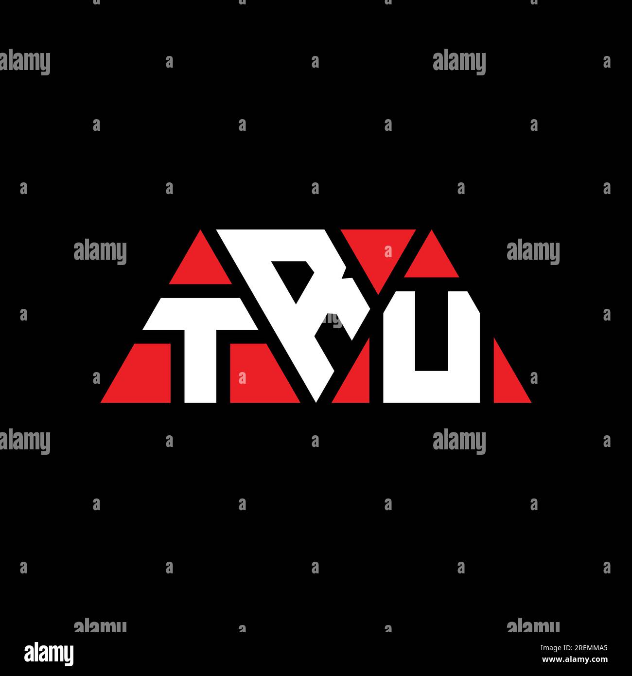 TRU triangle letter logo design with triangle shape. TRU triangle logo ...