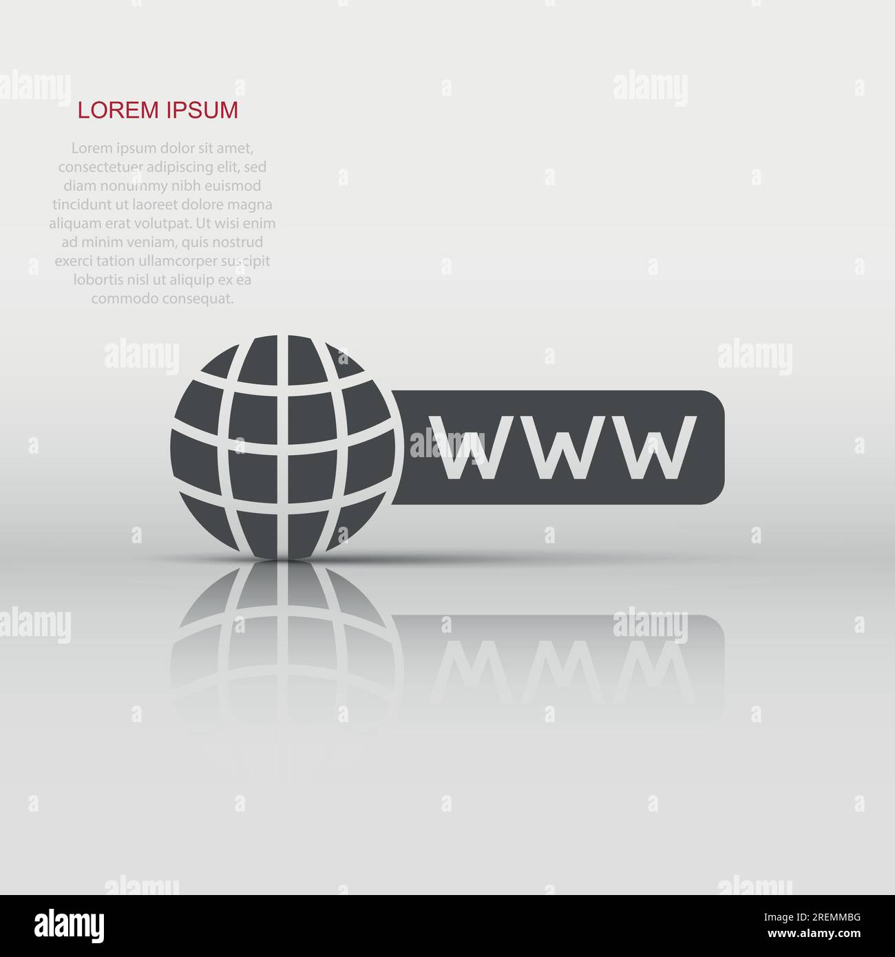 Global search icon in flat style. Website address vector illustration ...