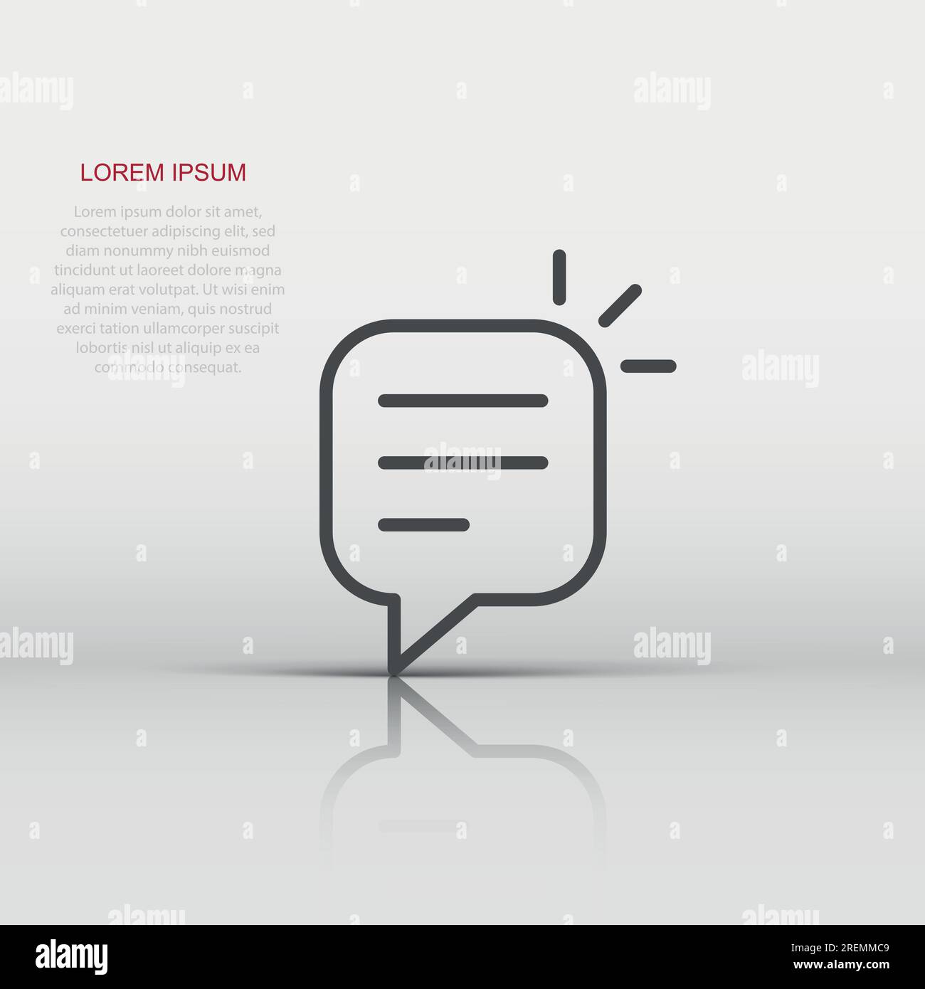 Speak chat sign icon in flat style. Speech bubbles vector illustration ...