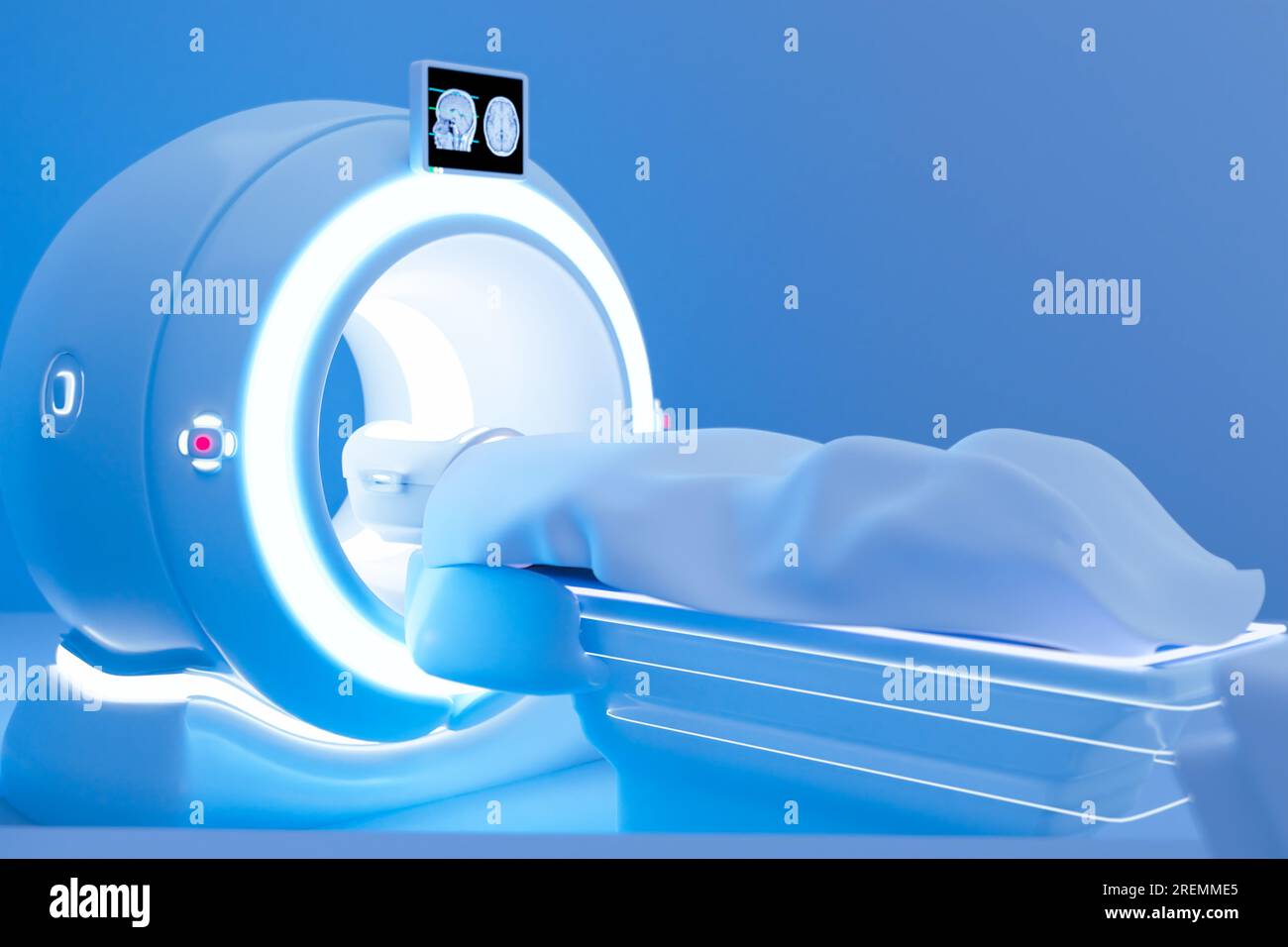 Patient undergoing MRI - Magnetic resonance imaging in Hospital ...