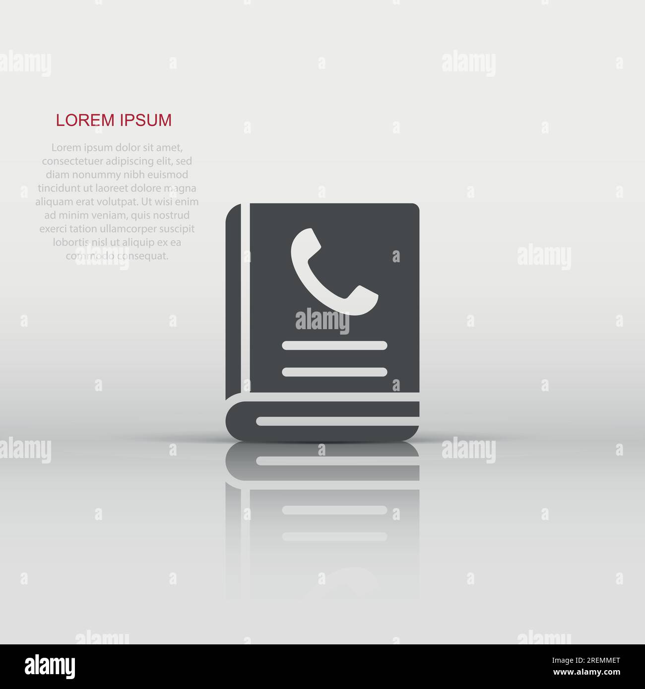 Address phone book icon in flat style. Telephone notebook vector ...