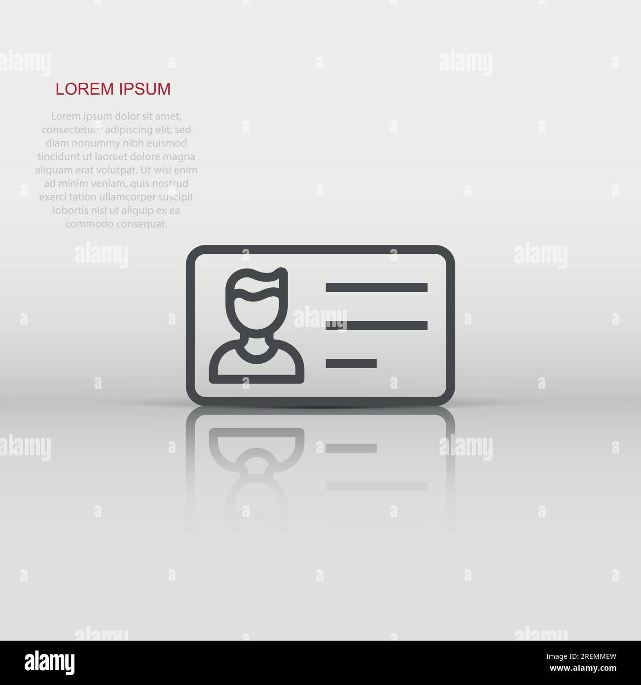 Id card icon in flat style. Identity tag vector illustration on white ...