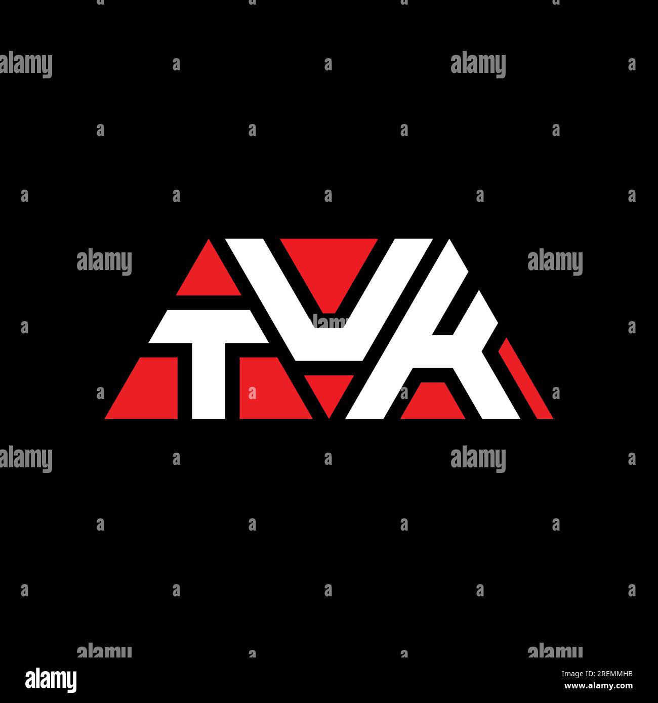 TUK triangle letter logo design with triangle shape. TUK triangle logo ...