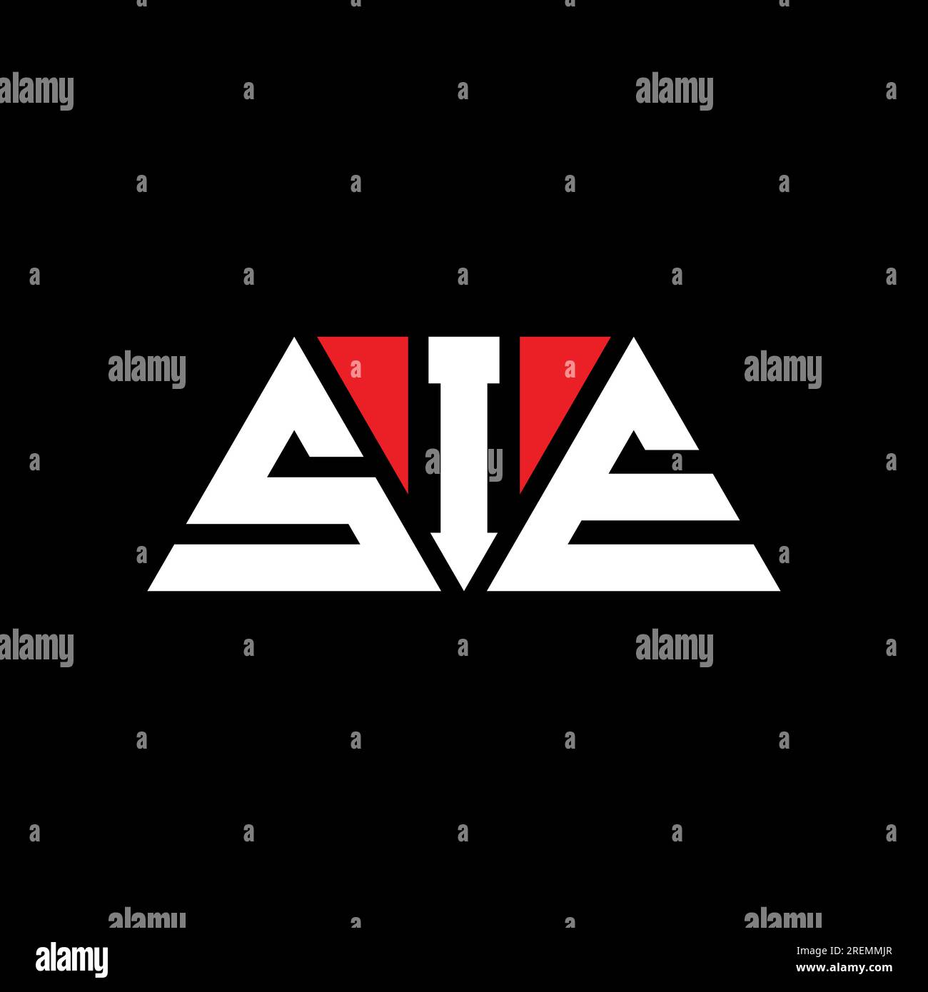 SIE triangle letter logo design with triangle shape. SIE triangle logo ...