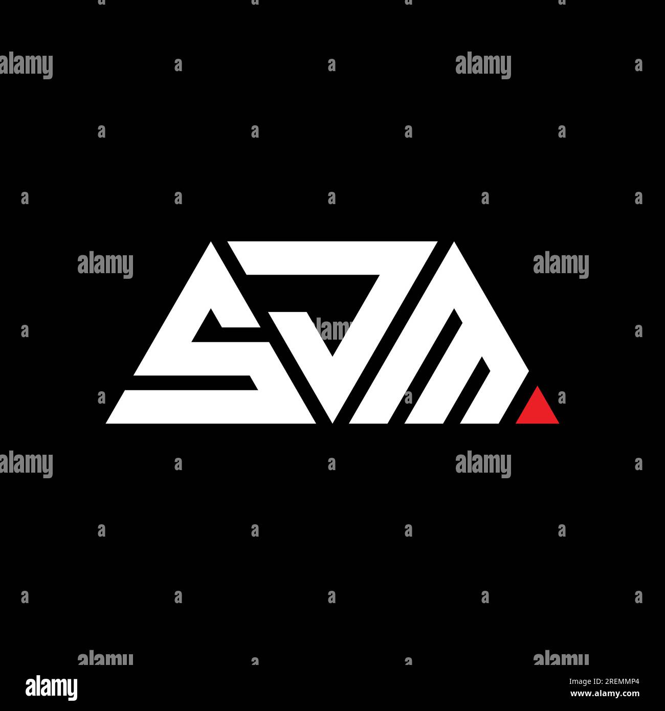 SJM triangle letter logo design with triangle shape. SJM triangle logo ...