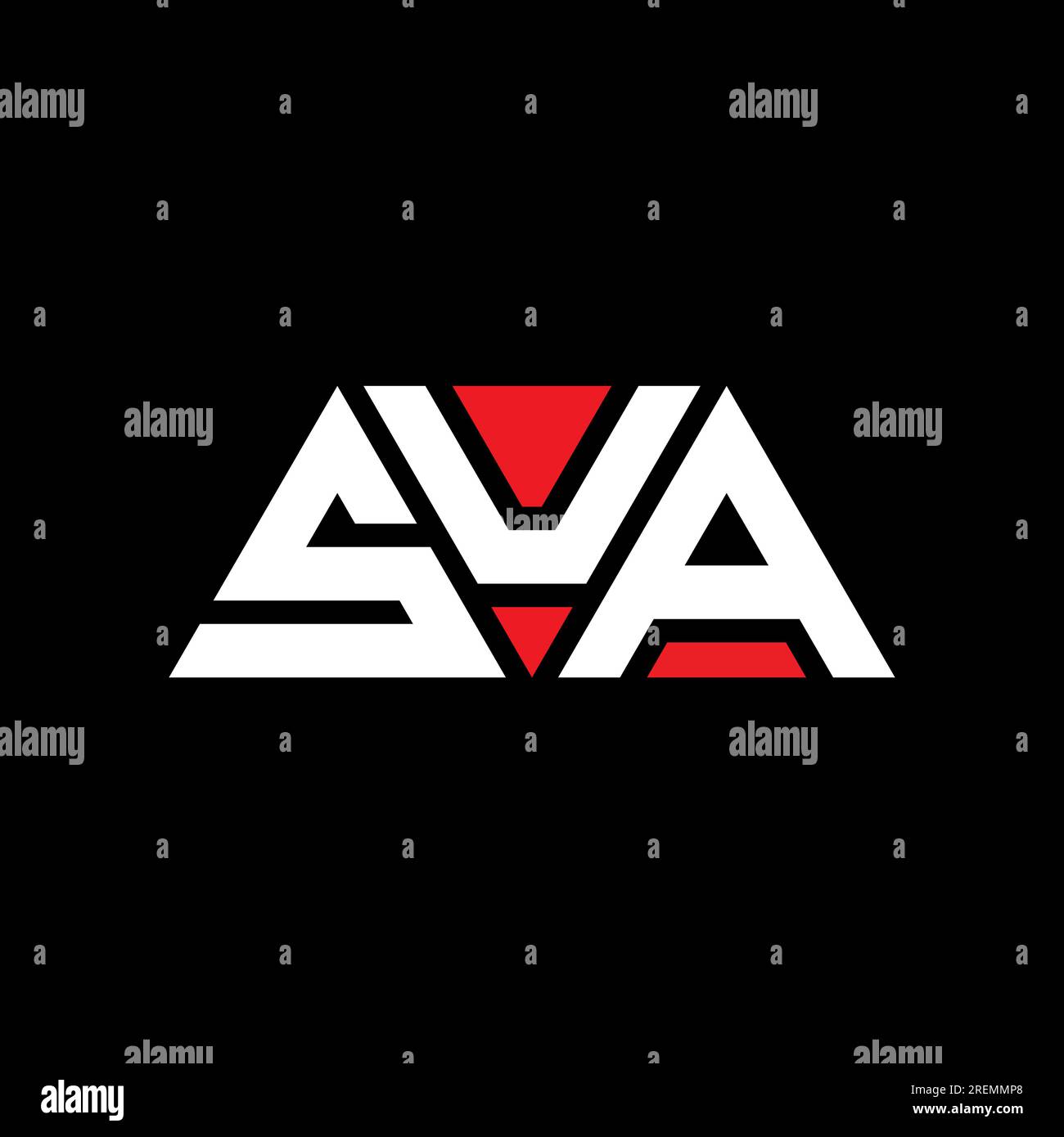 SUA triangle letter logo design with triangle shape. SUA triangle logo ...