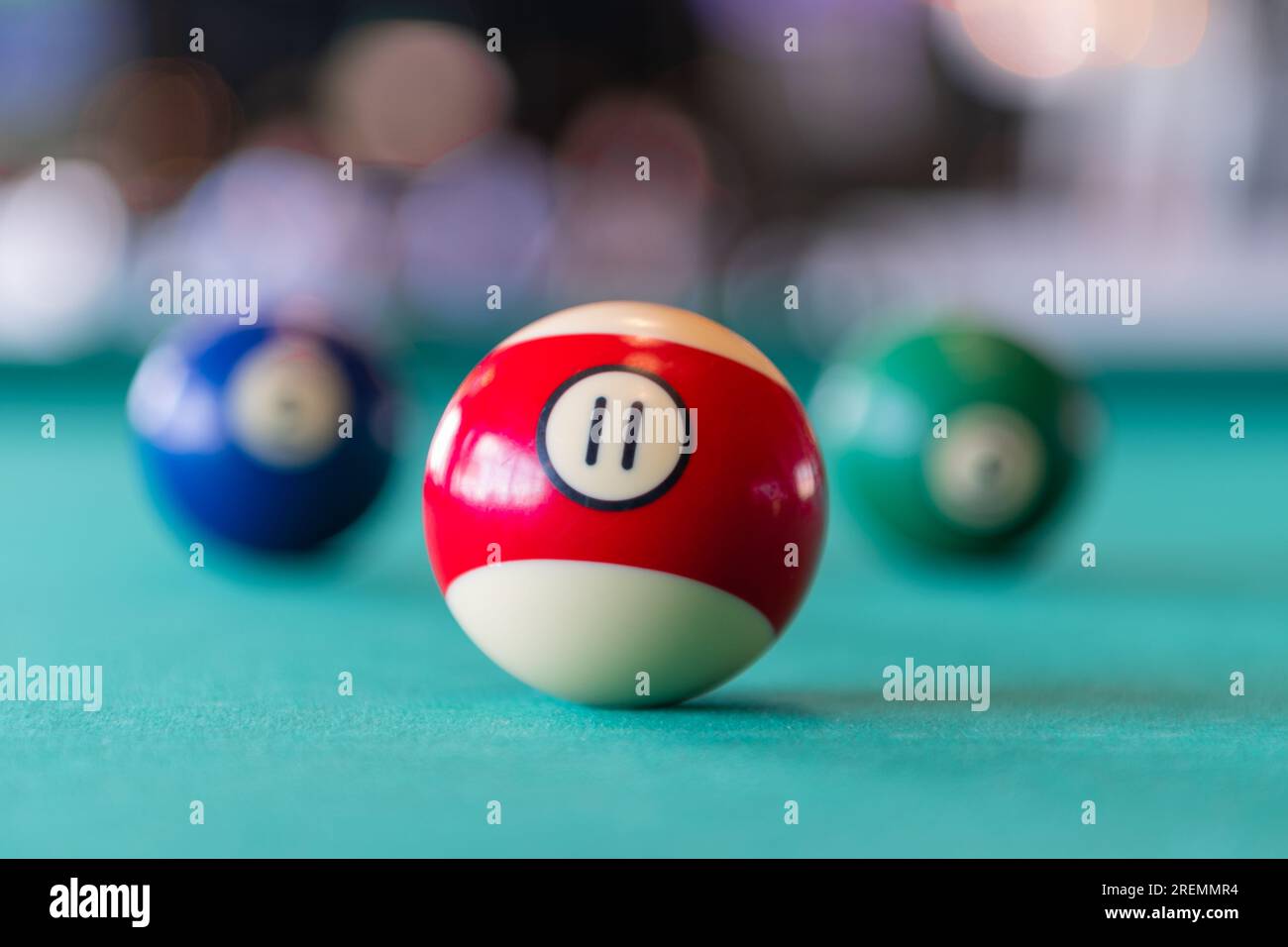 Large Green Wooden Pool Table Stock Photo - Alamy