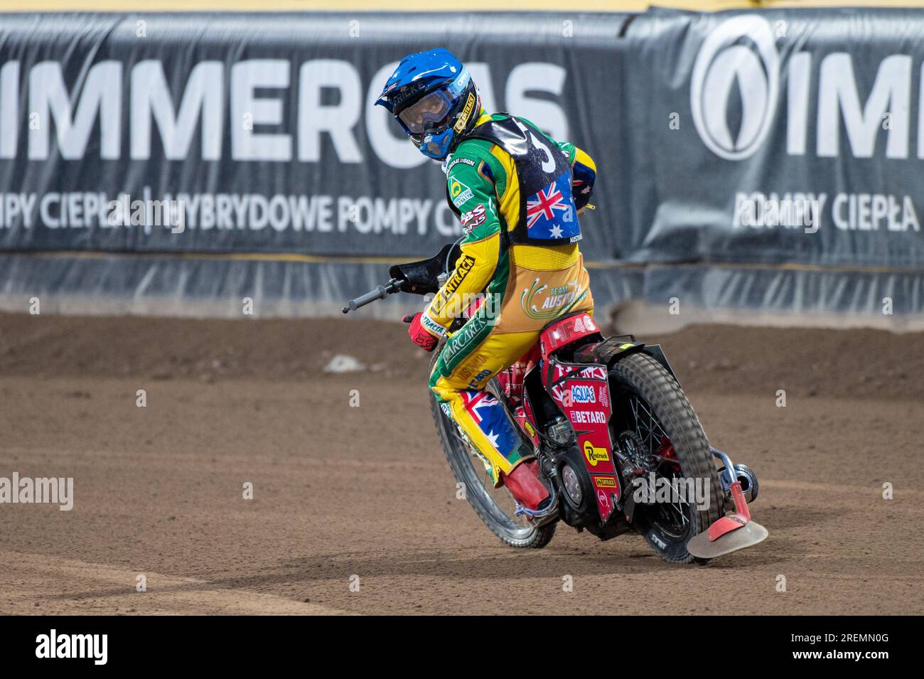 Wroclaw, Poland. 29th July, 2023. Max Fricke (Blue) of Australia in ...
