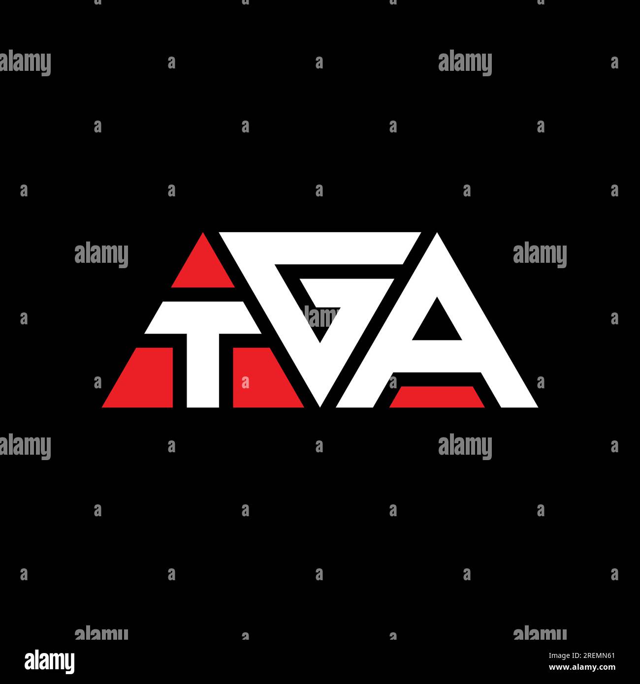 TGA triangle letter logo design with triangle shape. TGA triangle logo ...