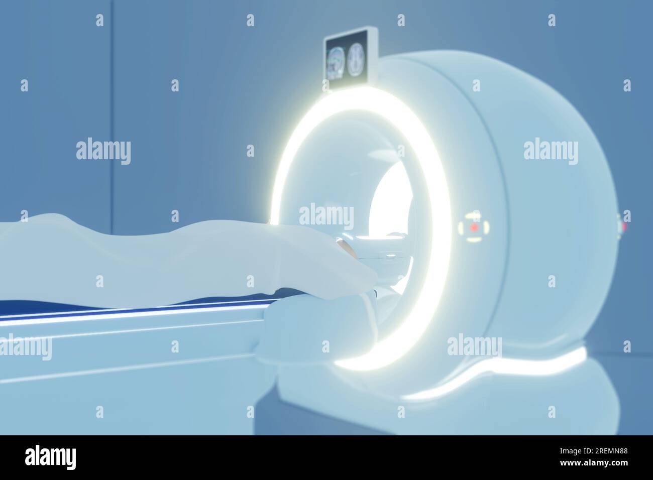 Patient undergoing MRI - Magnetic resonance imaging in Hospital ...