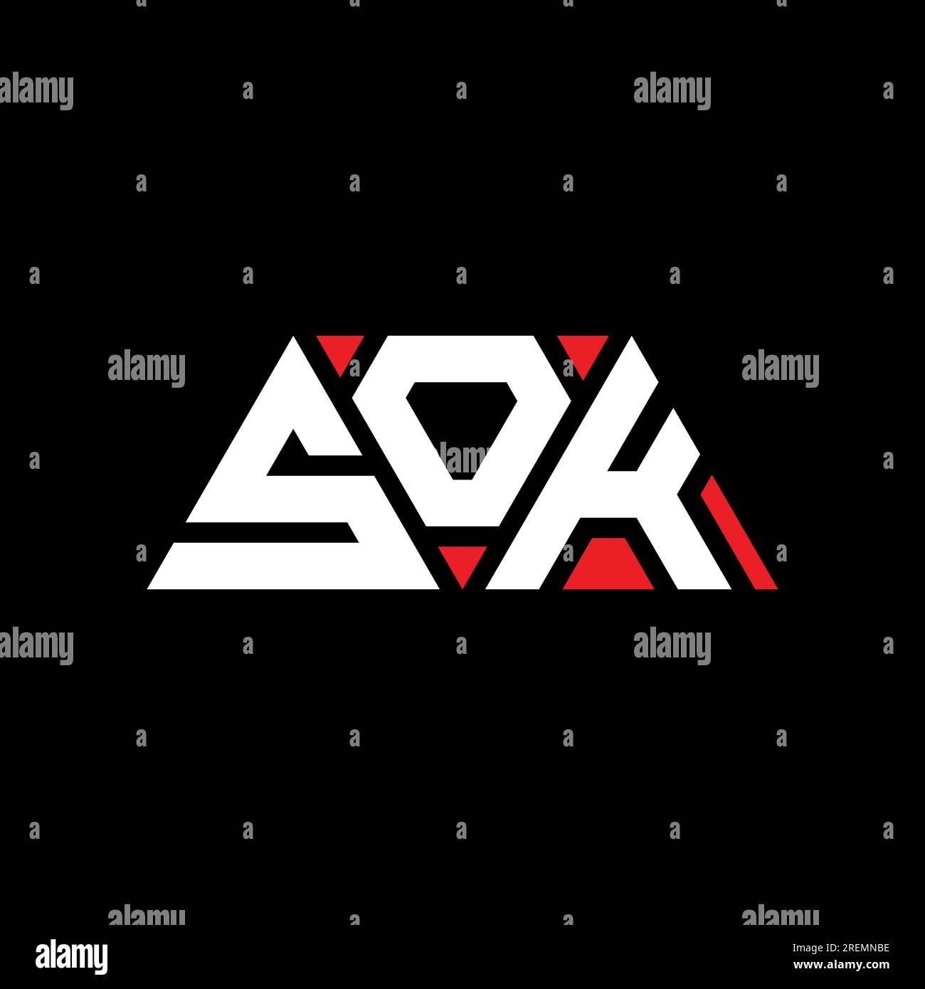SOK triangle letter logo design with triangle shape. SOK triangle logo ...