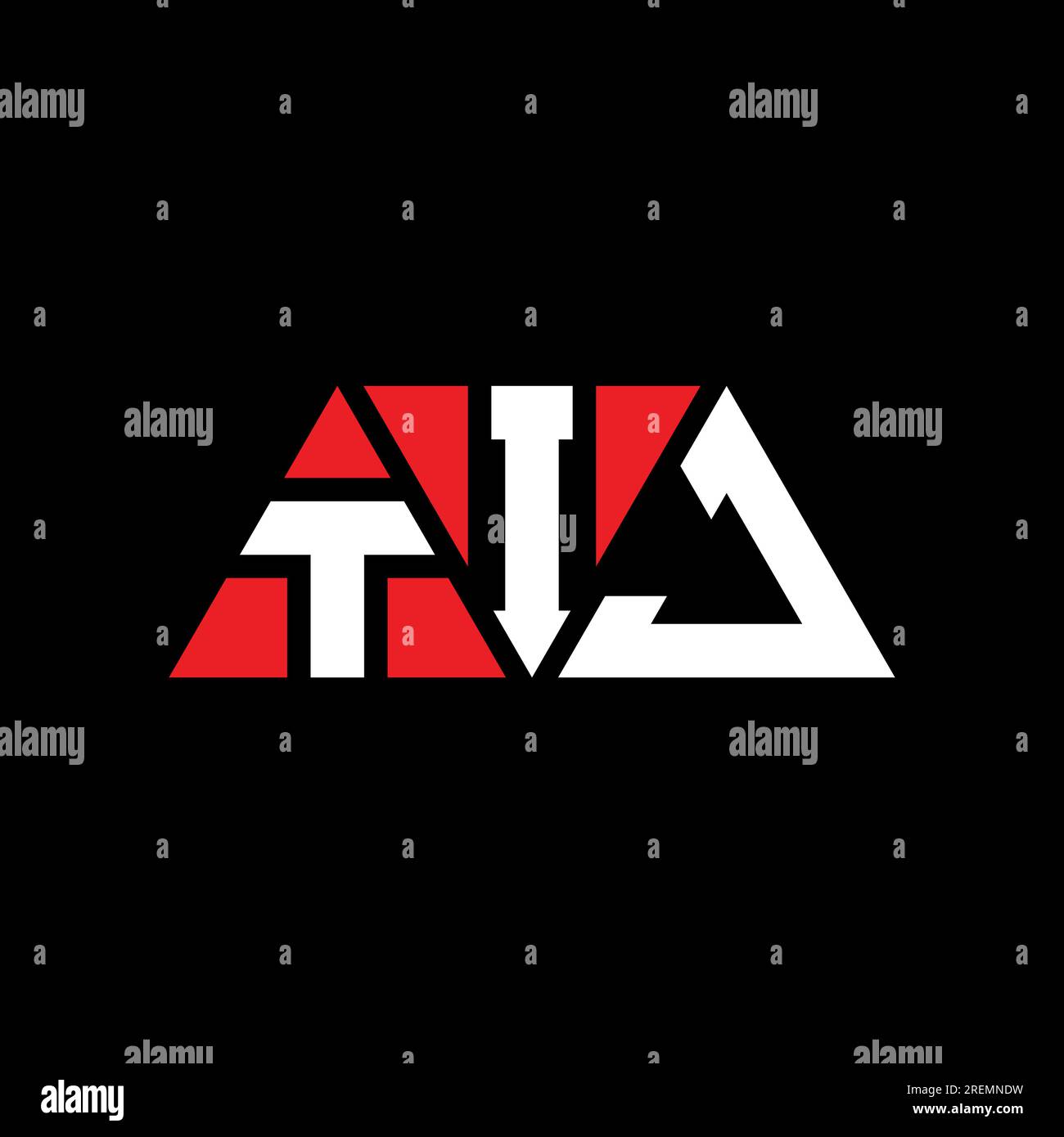 TIJ triangle letter logo design with triangle shape. TIJ triangle logo ...