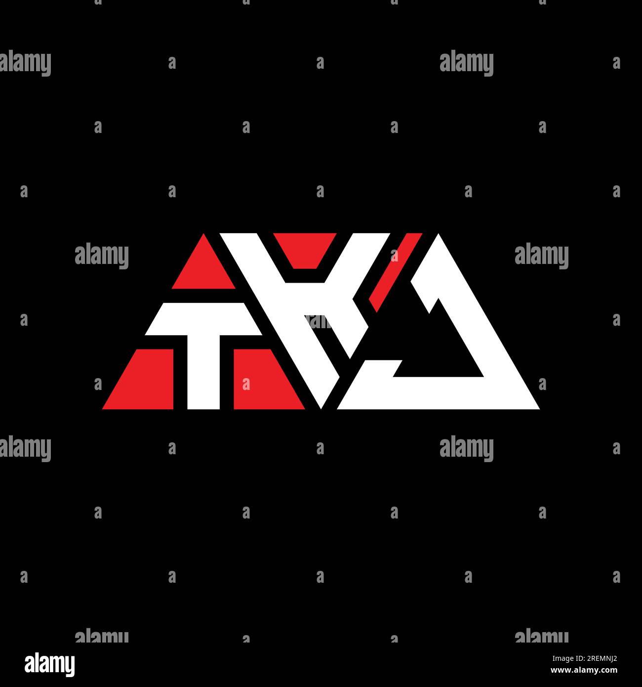 TKJ triangle letter logo design with triangle shape. TKJ triangle logo ...