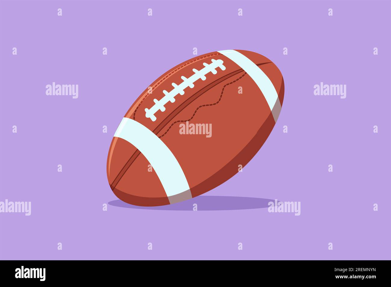 Cartoon flat style drawing American football ball. Rugby sport ...