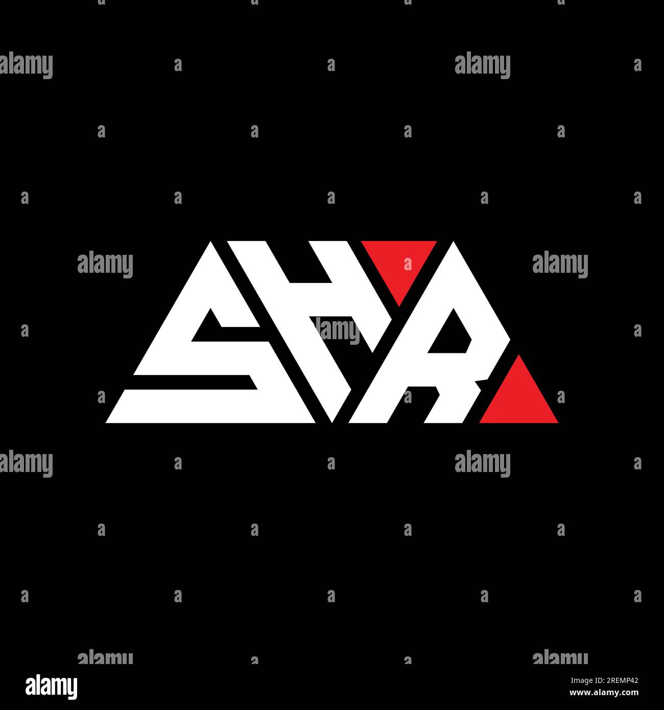 SHR triangle letter logo design with triangle shape. SHR triangle logo ...