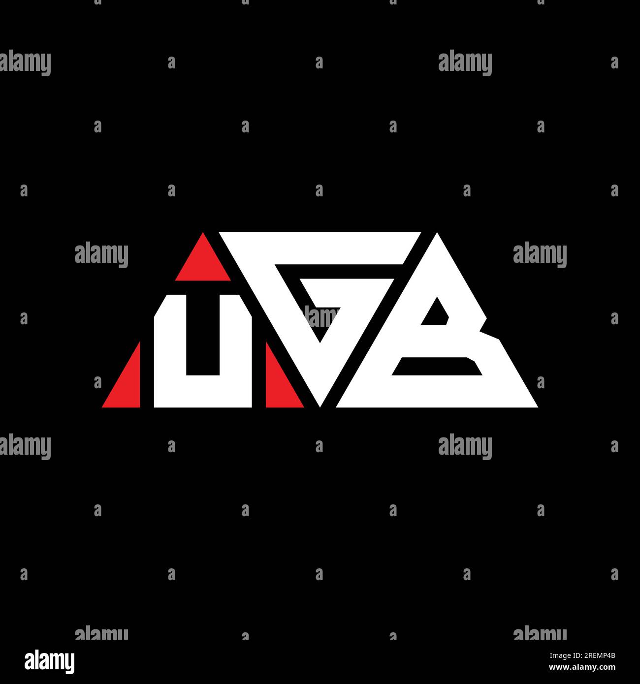 UGB triangle letter logo design with triangle shape. UGB triangle logo ...