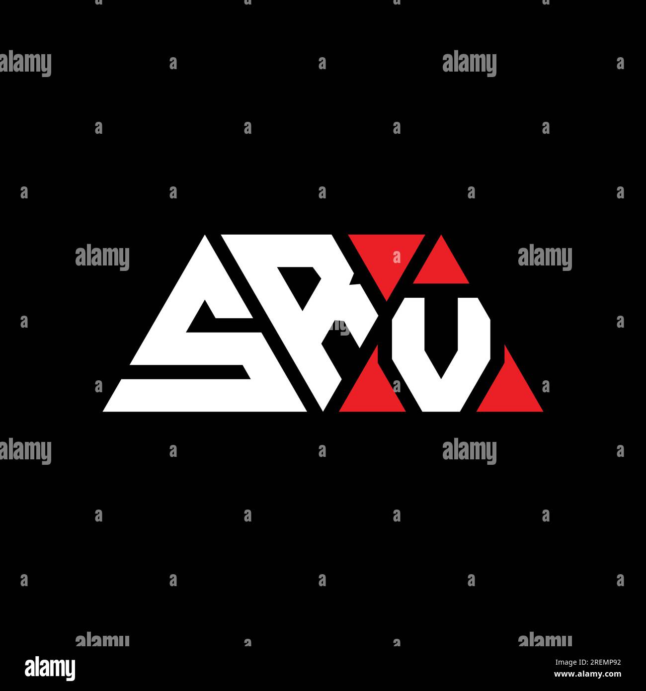 SRV triangle letter logo design with triangle shape. SRV triangle logo ...