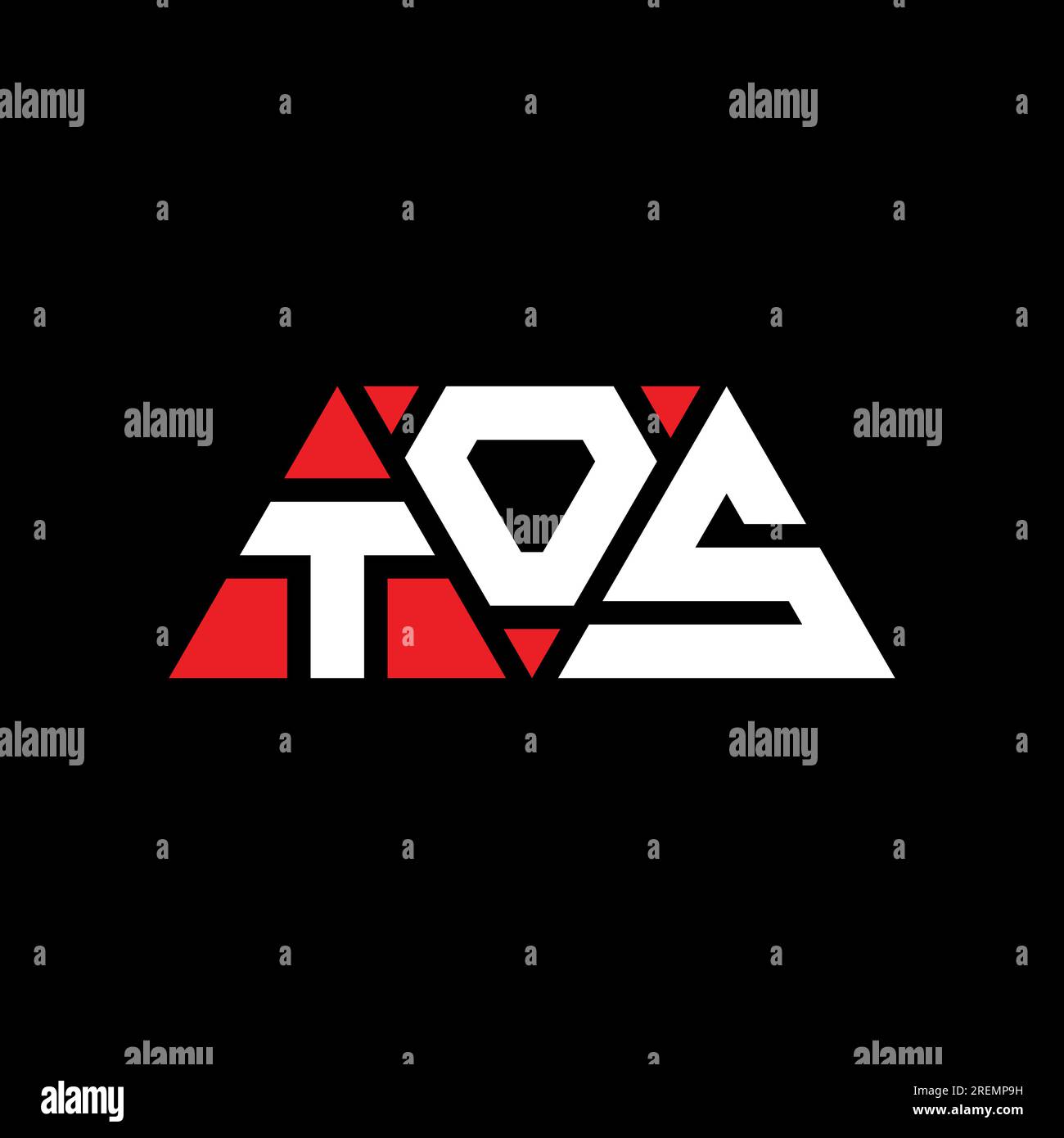 TOS triangle letter logo design with triangle shape. TOS triangle logo ...