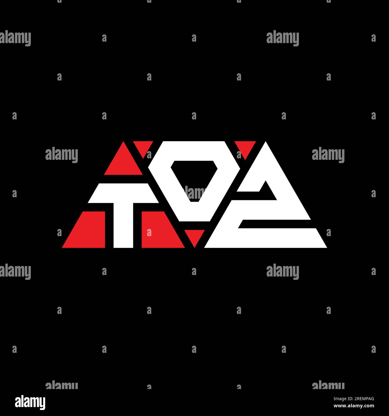TOZ triangle letter logo design with triangle shape. TOZ triangle logo ...
