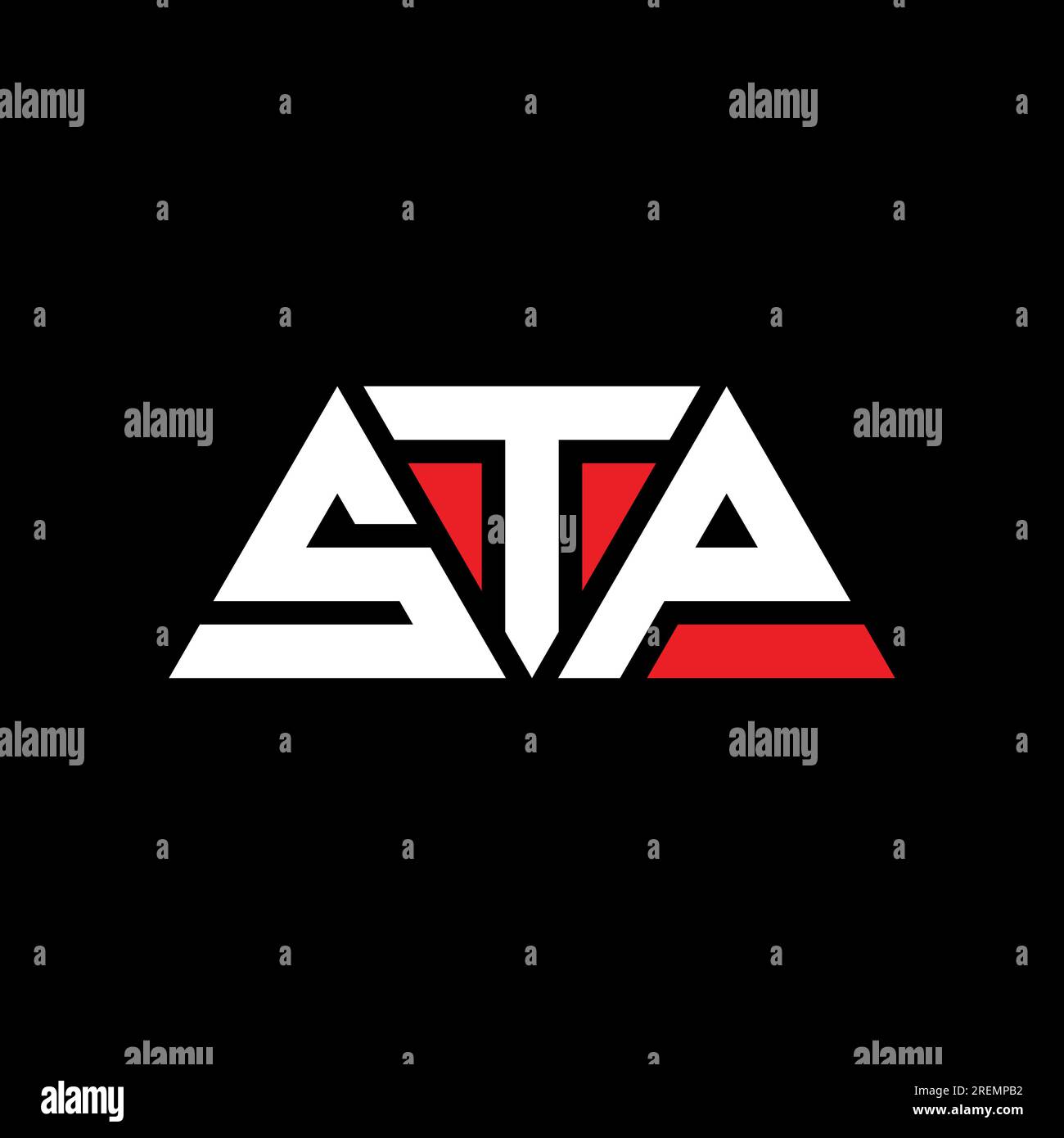 STP triangle letter logo design with triangle shape. STP triangle logo ...