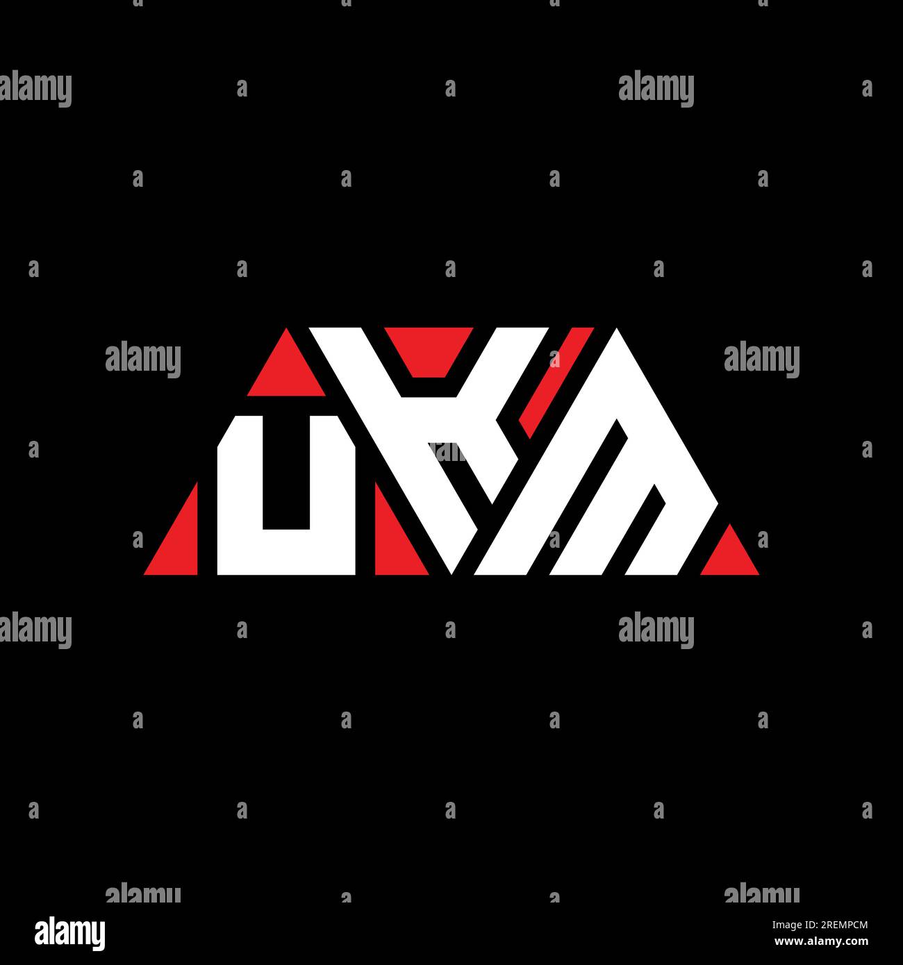 UKM triangle letter logo design with triangle shape. UKM triangle logo ...