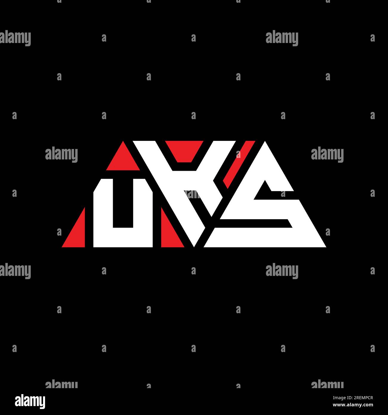 UKS triangle letter logo design with triangle shape. UKS triangle logo ...