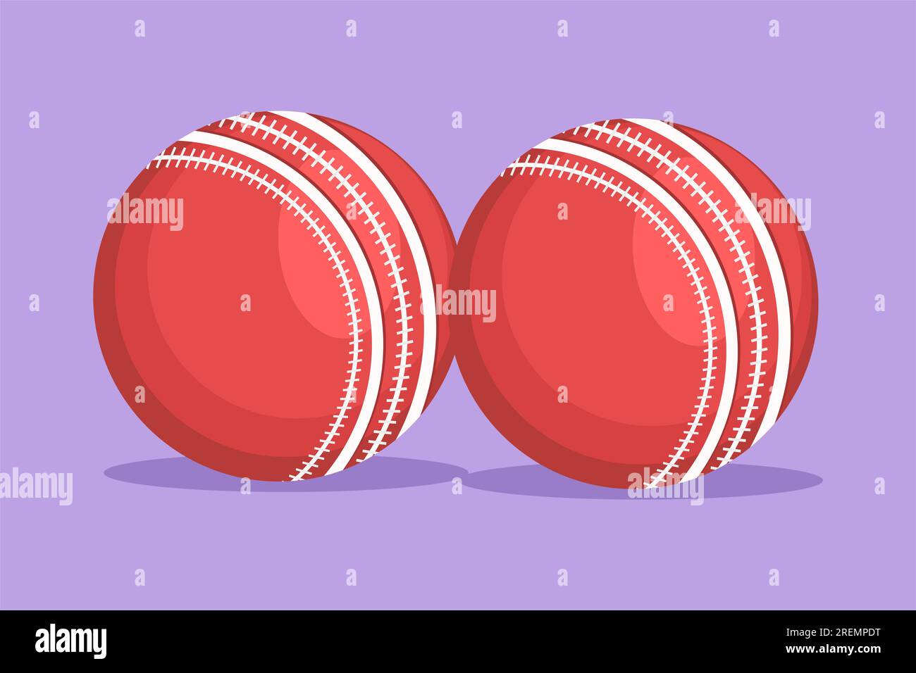 Character flat drawing stylized red traditional cricket ball logo, icon ...