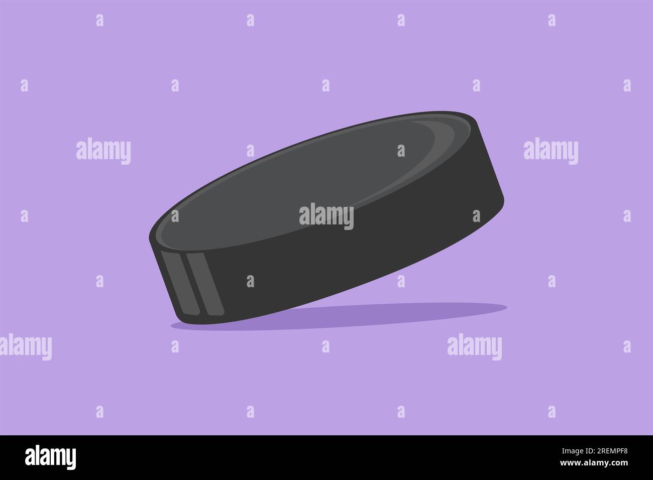 Character flat drawing closeup of ice hockey puck. Ice hockey American ...