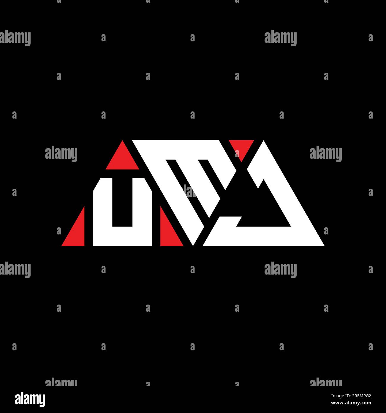 UMJ triangle letter logo design with triangle shape. UMJ triangle logo ...