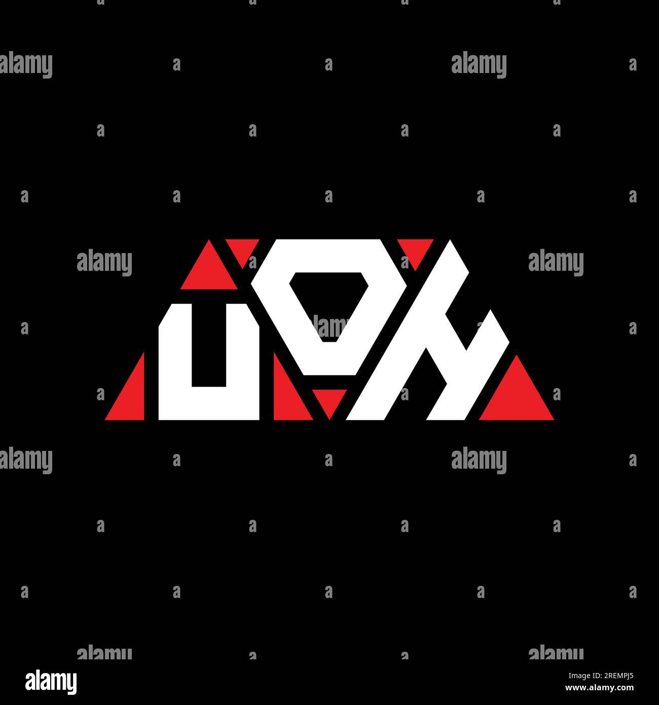 UOH triangle letter logo design with triangle shape. UOH triangle logo ...