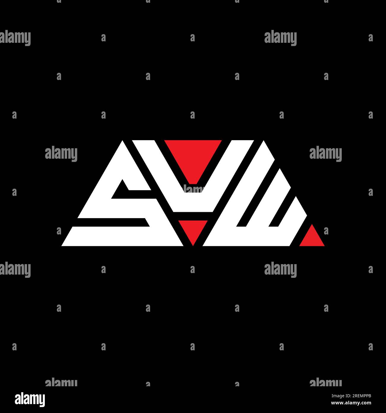 SUW triangle letter logo design with triangle shape. SUW triangle logo ...