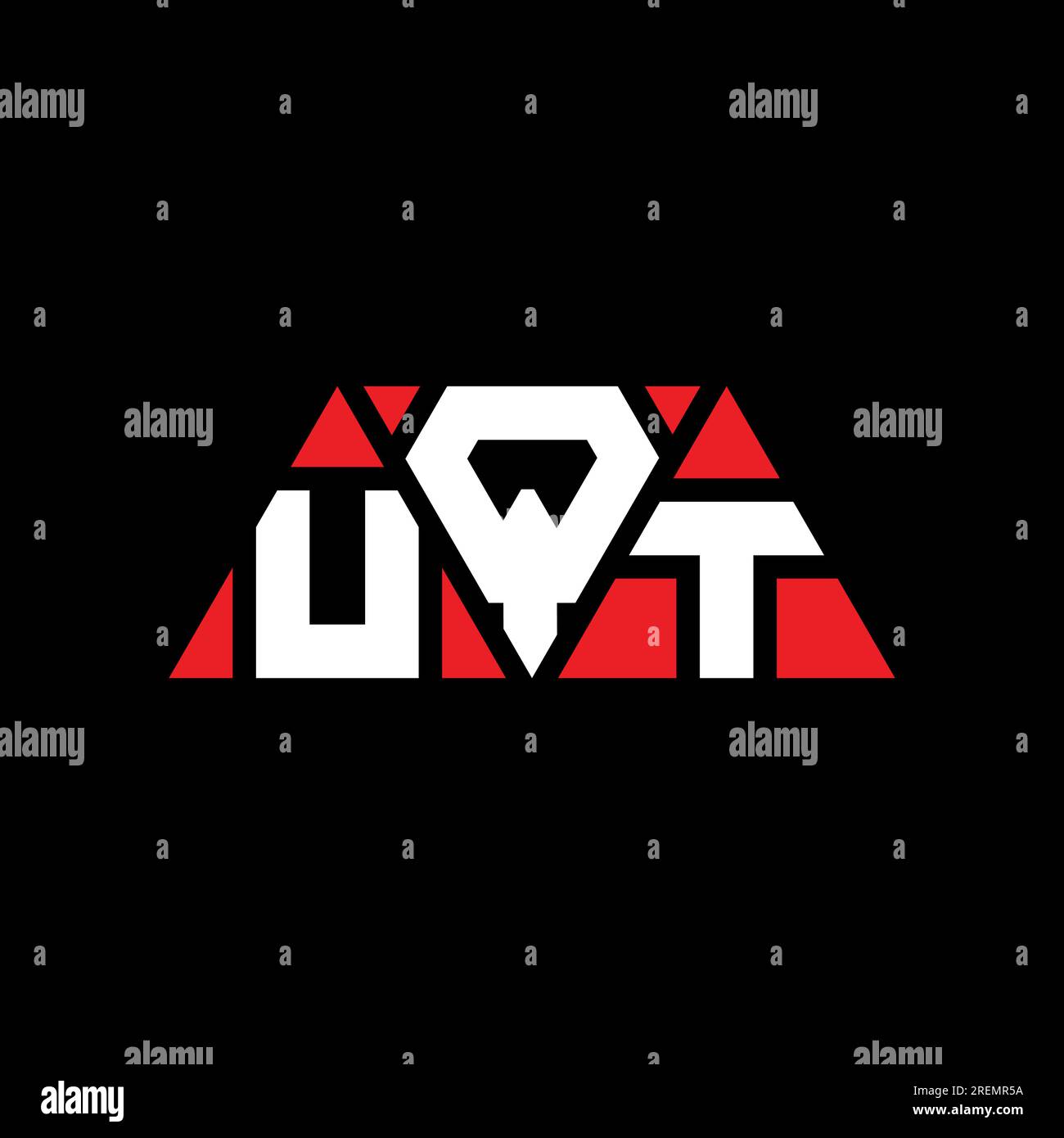 UQT triangle letter logo design with triangle shape. UQT triangle logo ...
