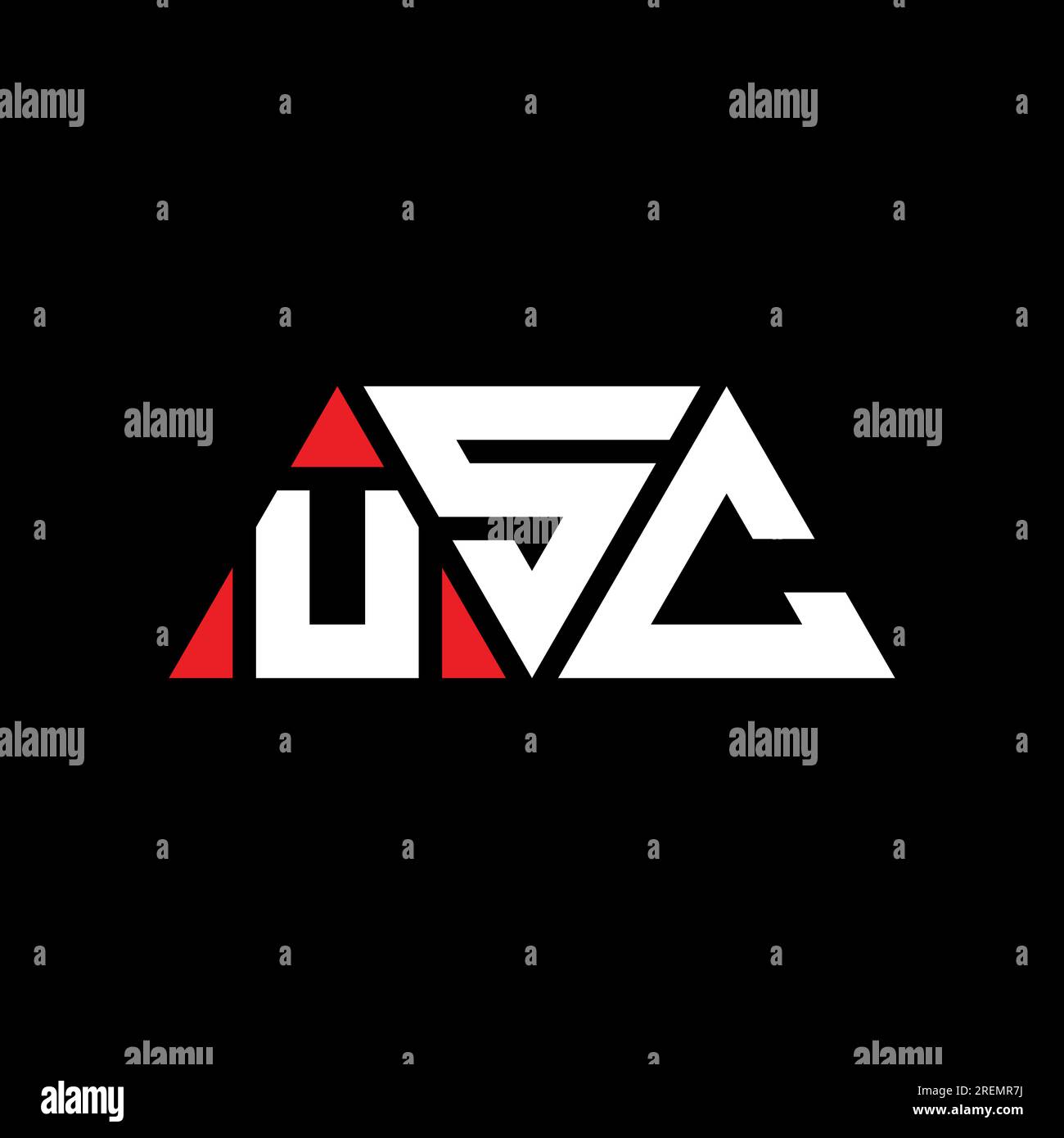 USC triangle letter logo design with triangle shape. USC triangle logo ...