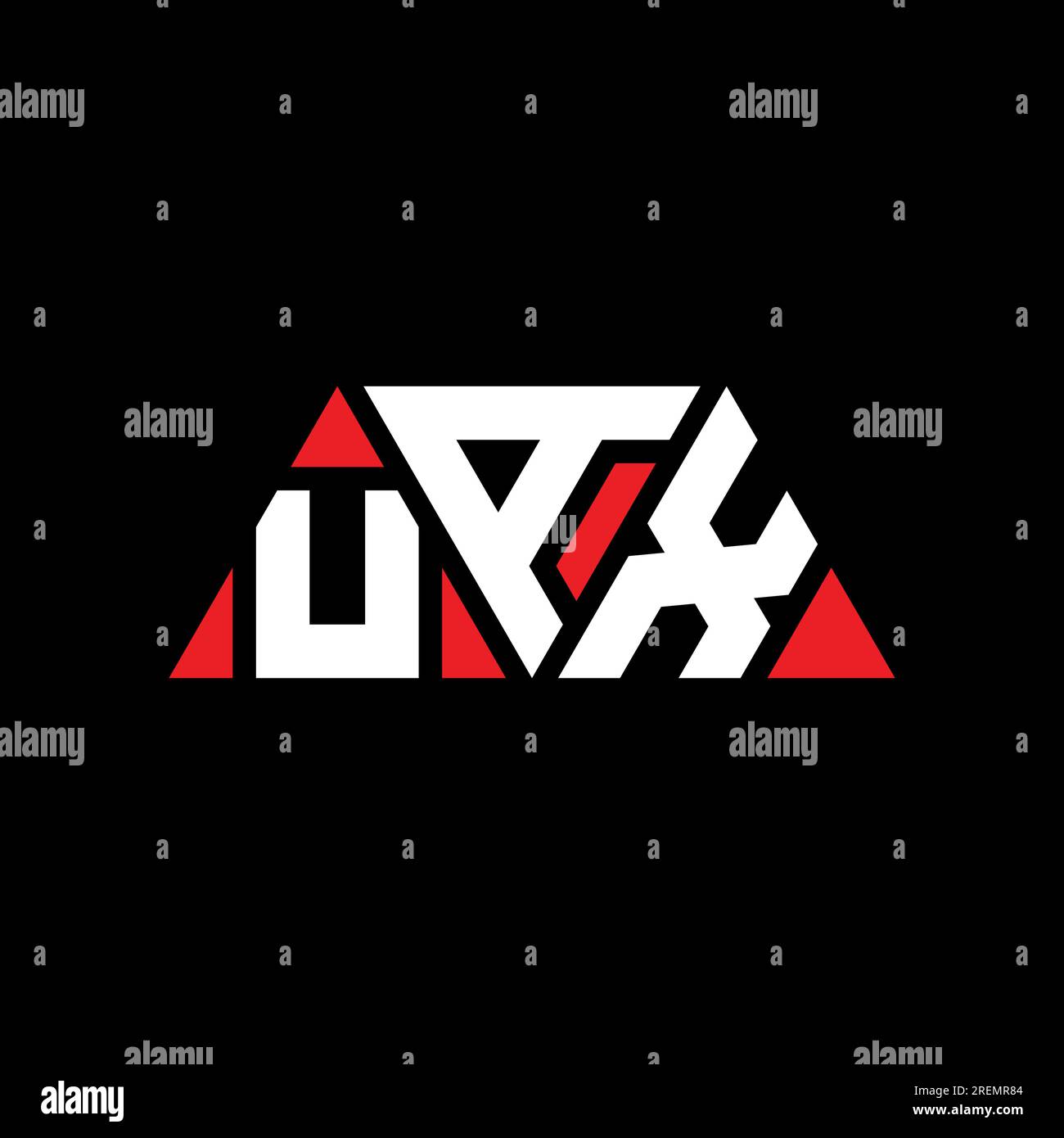 UAX triangle letter logo design with triangle shape. UAX triangle logo ...