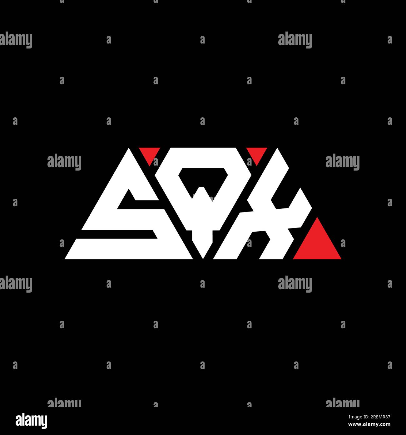 SQX triangle letter logo design with triangle shape. SQX triangle logo ...