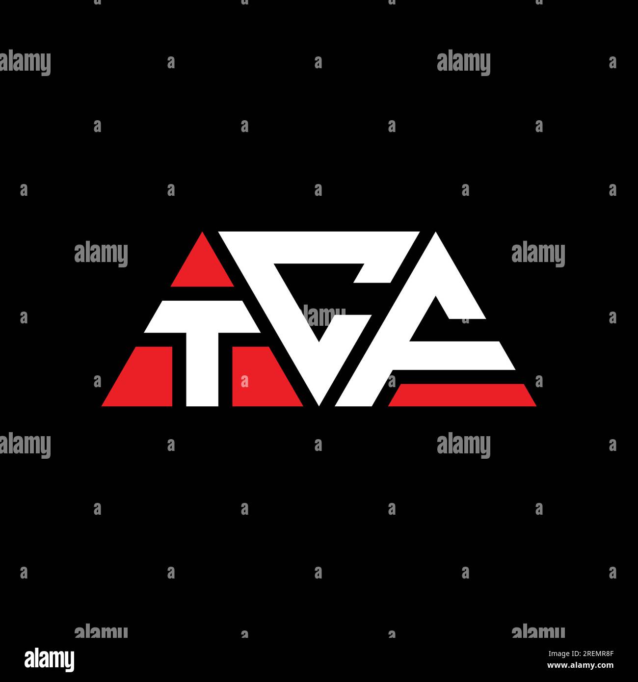 TCF triangle letter logo design with triangle shape. TCF triangle logo ...