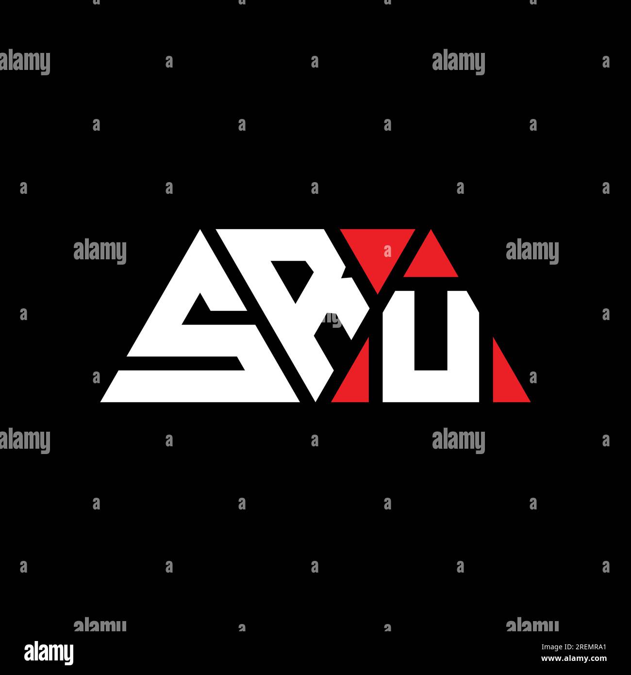 SRU triangle letter logo design with triangle shape. SRU triangle logo ...