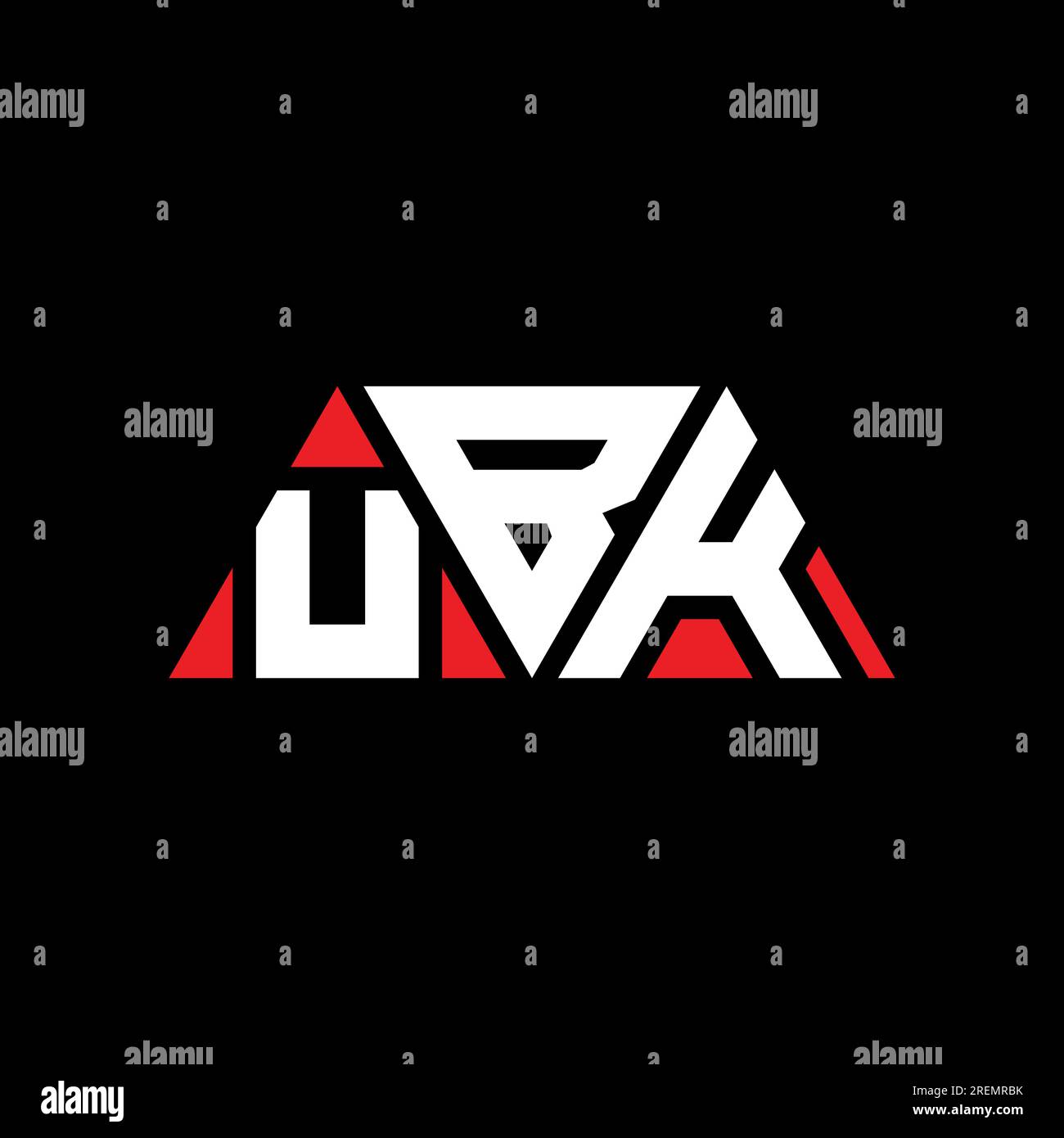 UBK triangle letter logo design with triangle shape. UBK triangle logo ...