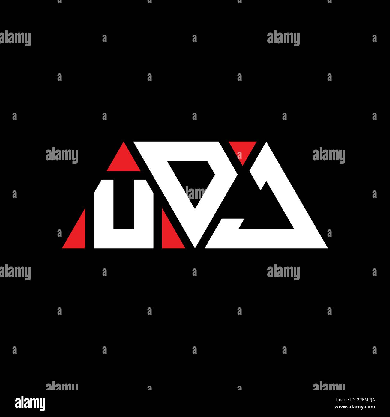 UDJ triangle letter logo design with triangle shape. UDJ triangle logo ...