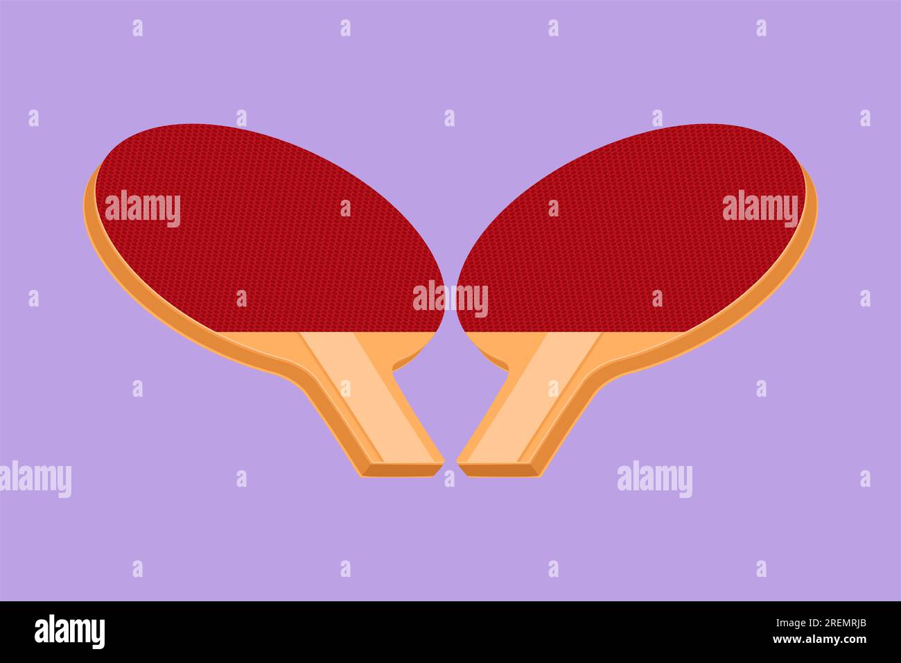 Graphic flat design drawing two ping pong racket with ball logo. Table ...