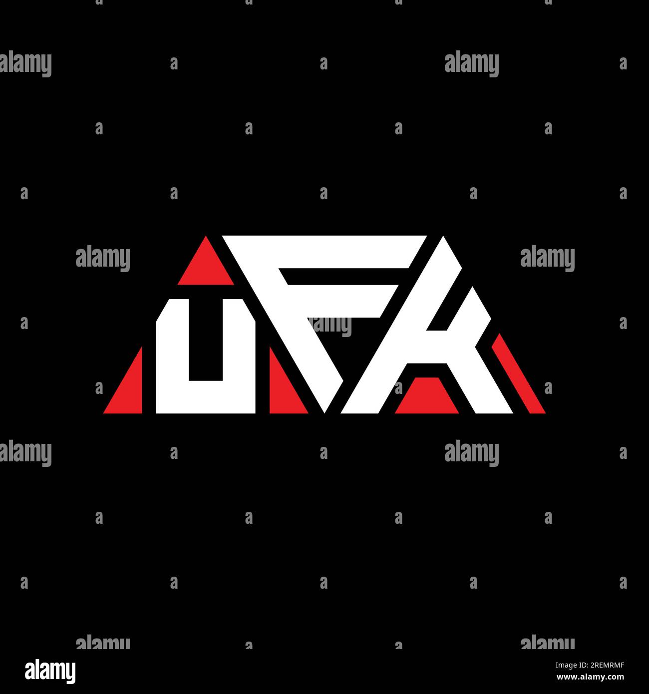 UFK triangle letter logo design with triangle shape. UFK triangle logo ...