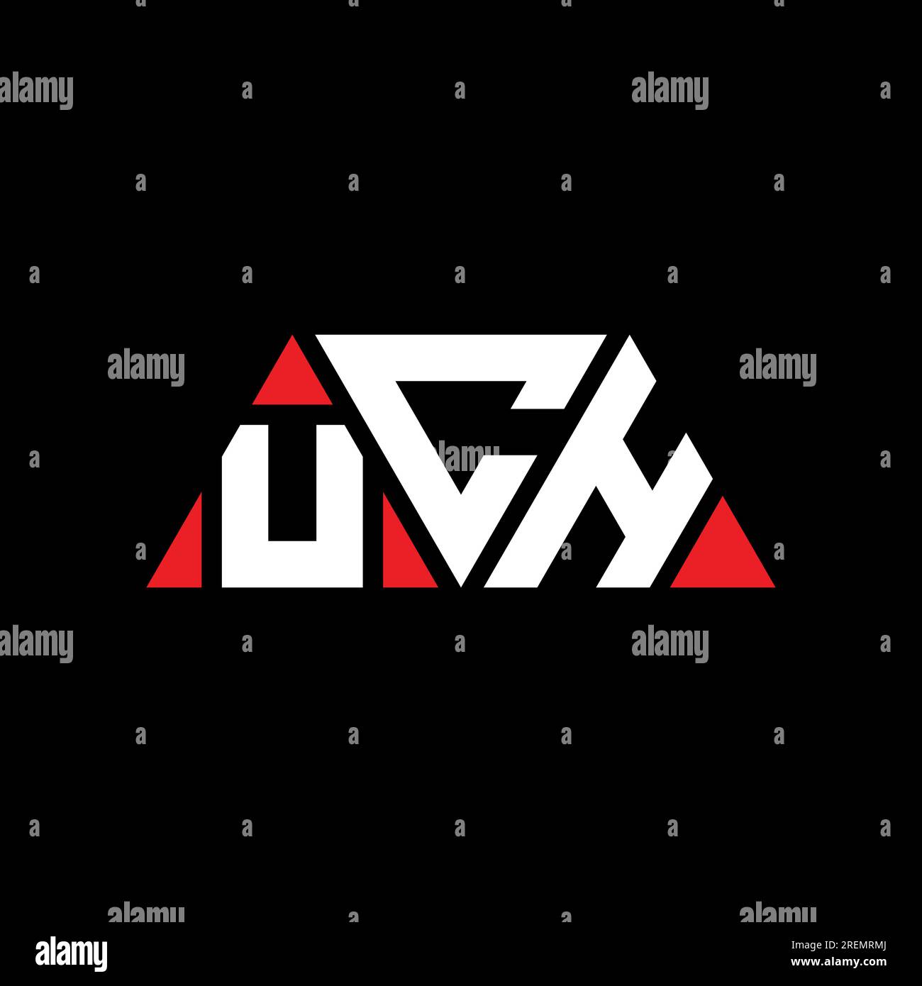 UCH triangle letter logo design with triangle shape. UCH triangle logo ...