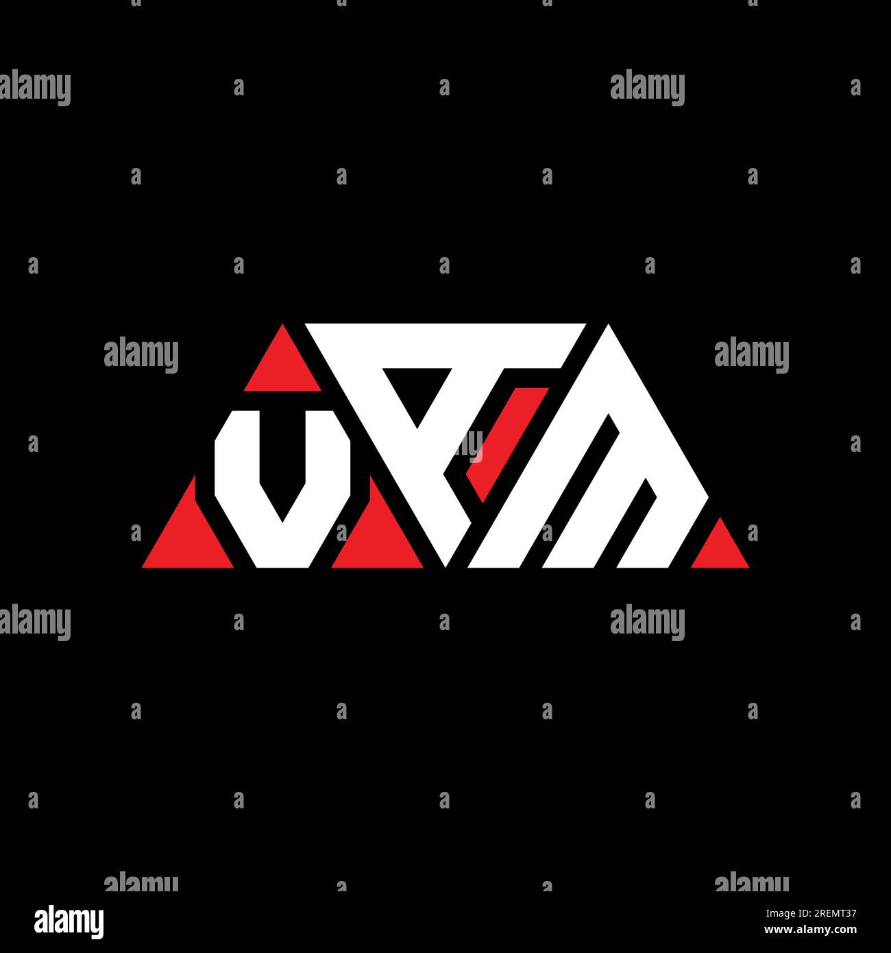 VAM triangle letter logo design with triangle shape. VAM triangle logo ...
