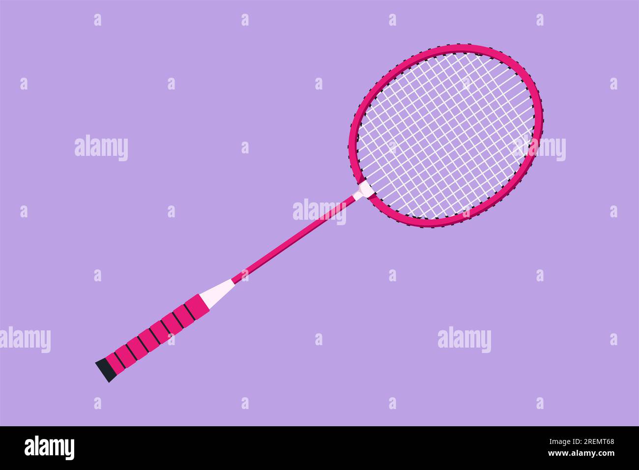 Cartoon flat style drawing badminton racket logo, symbol. Racket for ...