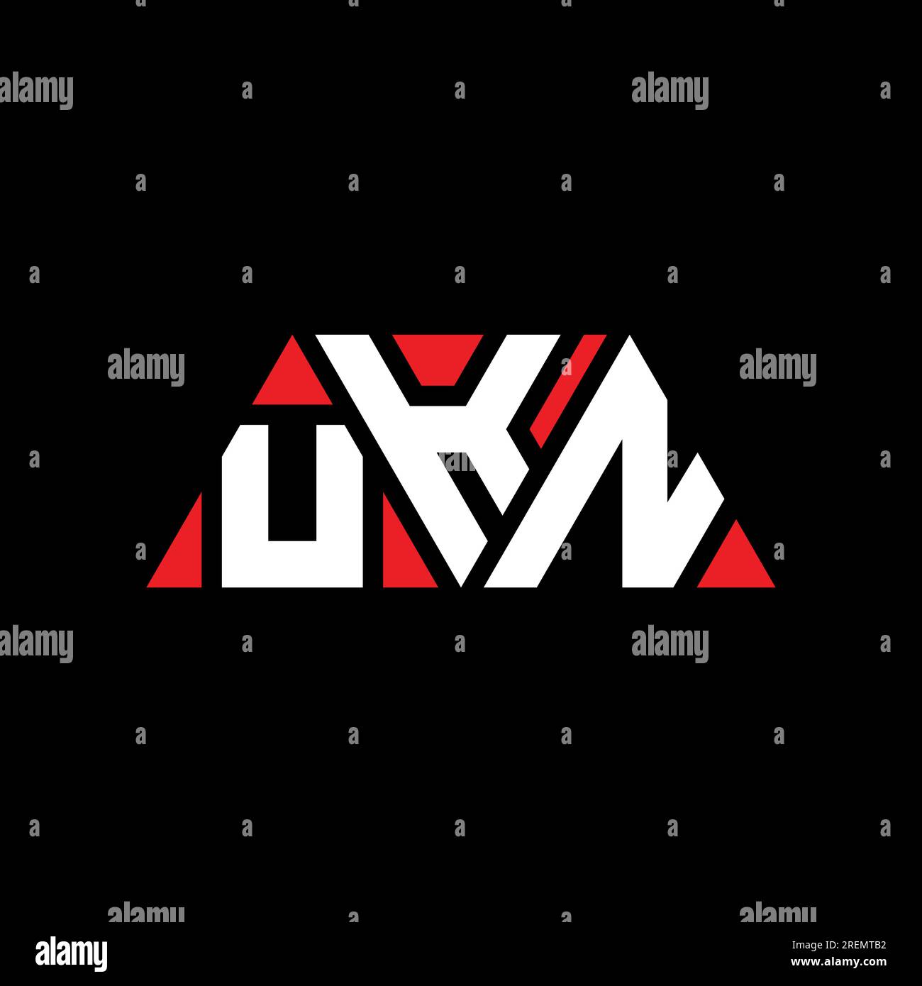 UKN triangle letter logo design with triangle shape. UKN triangle logo ...